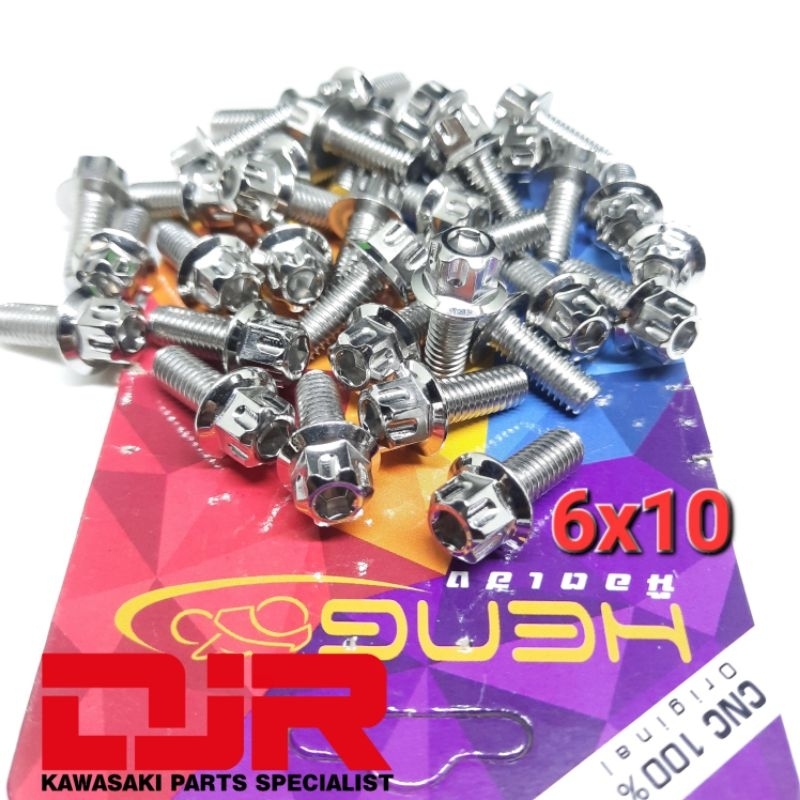 Jual baut 10 probolt 6x10 stainless GS1 model 2 kunci HENG thailand drat 10 panjang 1cm | Shopee ...