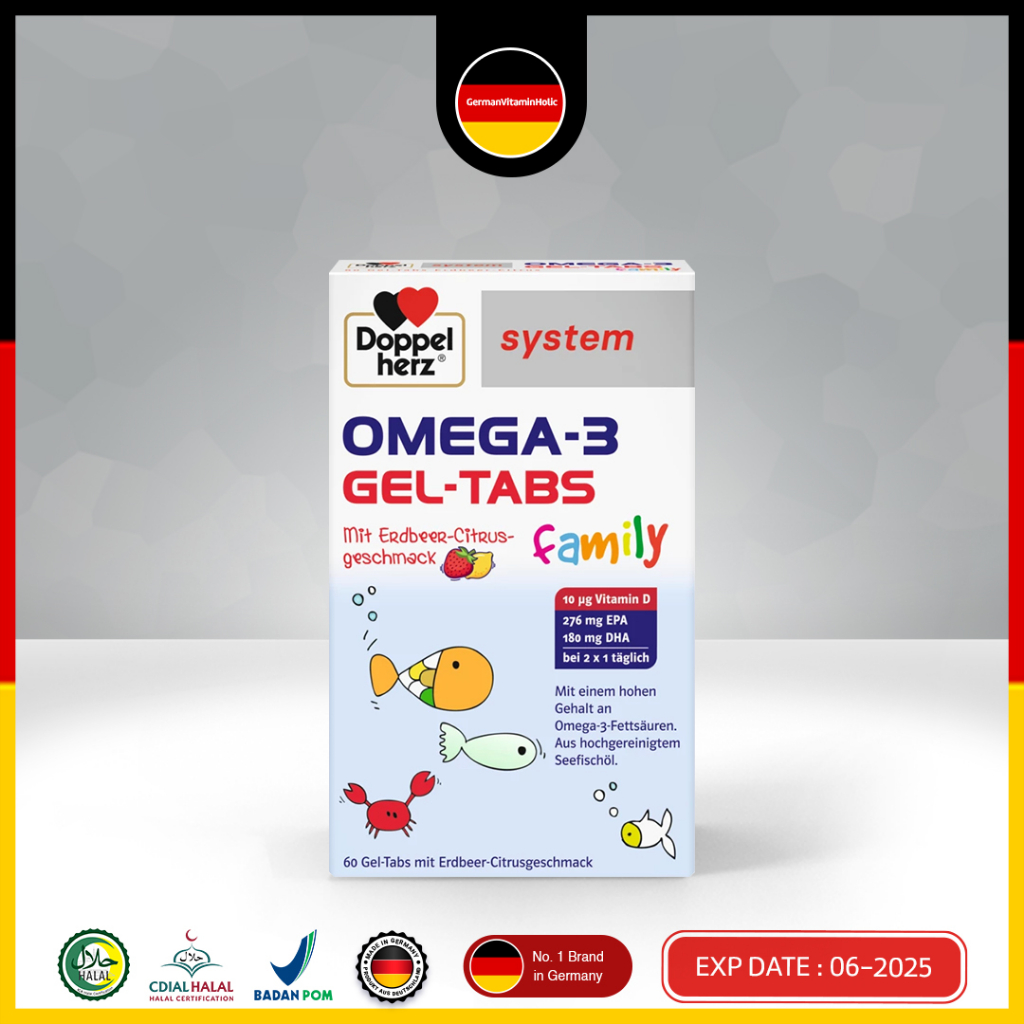 Jual Doppelherz Aktiv - Omega-3 Gel Tabs Family (isi 60 tablet/box ...