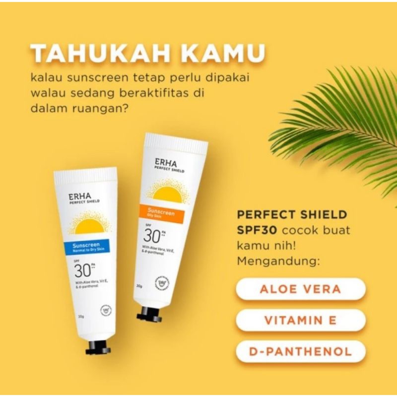 Jual Sunscreen/Sunblock/Erha Perfect Shield Sunscreen Spf 30 PA+++ 30Gr | Shopee Indonesia