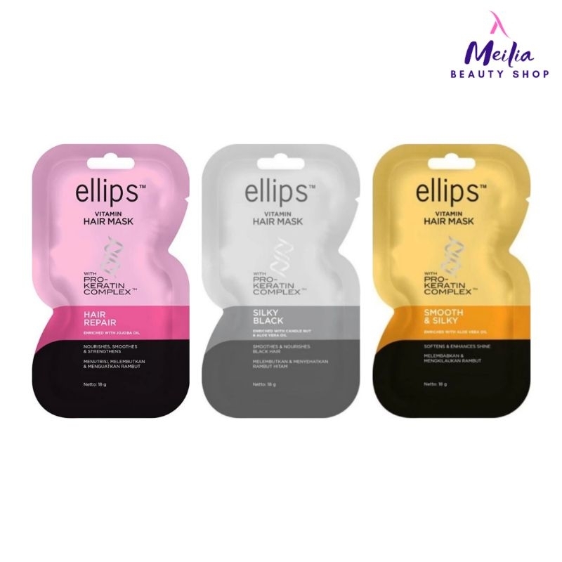 Jual ELLIPS Vitamin Hair Mask Pro Keratin Complex 18gr | Shopee Indonesia