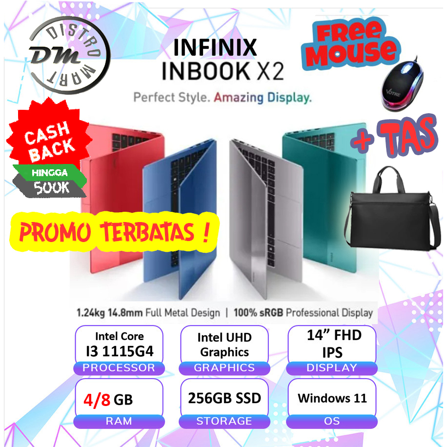 Jual Laptop Infinix Inbook X2 Core i3-1315U RAM 8GB ROM 256GB SSD 14 ...