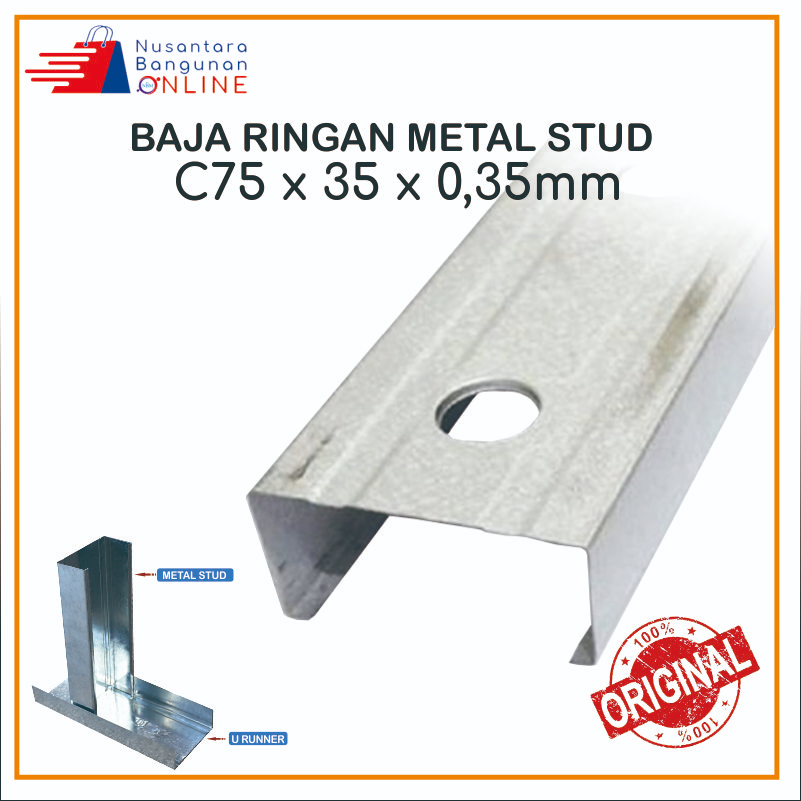 Jual Baja Ringan Metal Stud C75 x 35 x 0,35mm x 3m | Shopee Indonesia