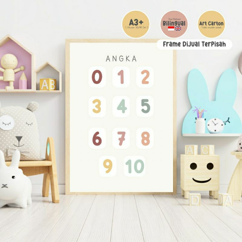Jual BEBEGENIC - SERI POLOS Poster Edukasi Anak [ VARIASI ANGKA ...
