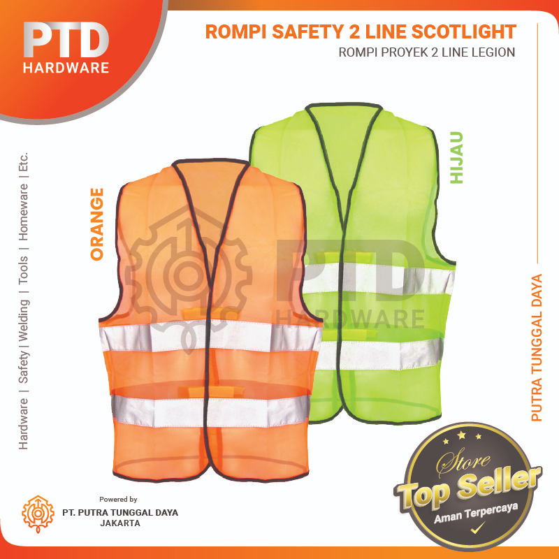 Jual Rompi Safety Kerja Proyek Reflector / Safety Vest Orange Hijau ...