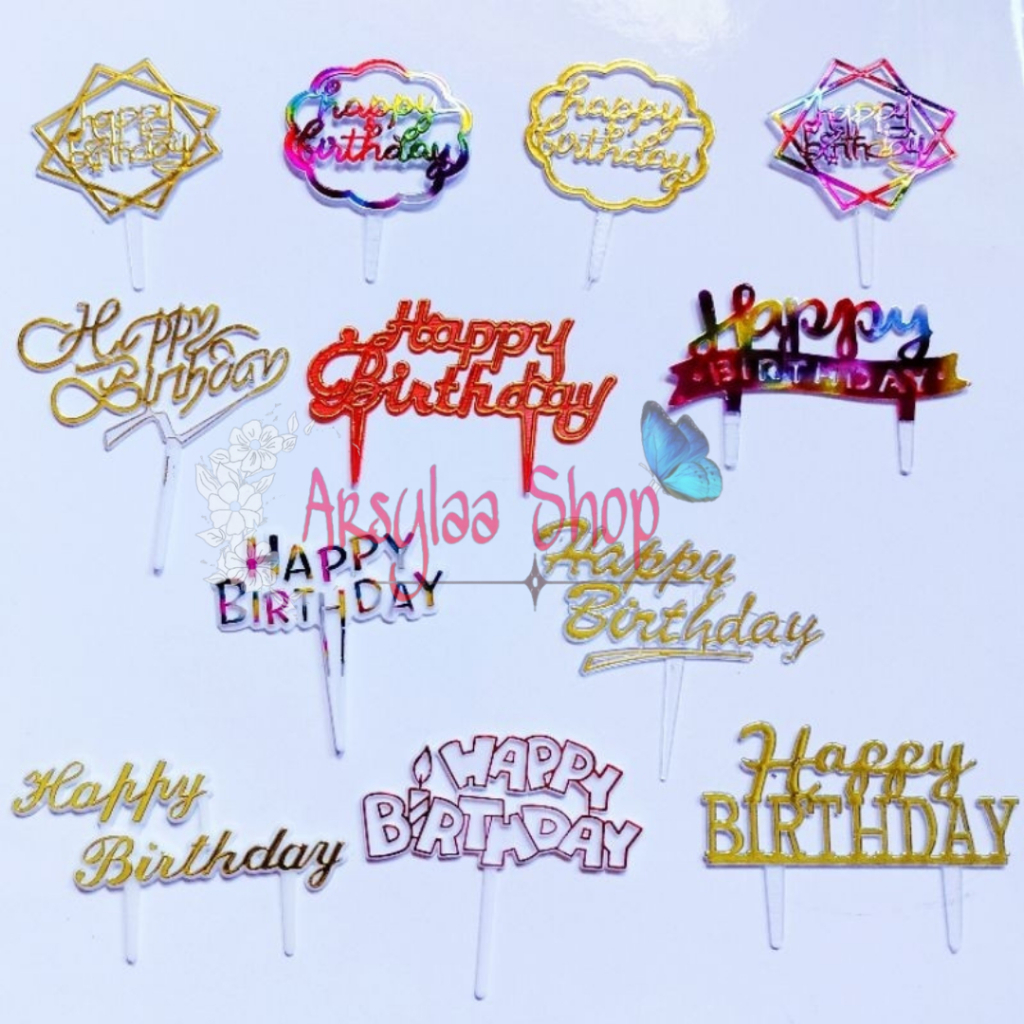 Jual Topper Cake Happy Birthday / Topper Kue Mini / Topper Cupcake ...