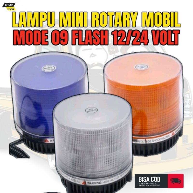 Jual Lampu Rotator Truk Lampu Rotary Mini 9 Flash 12/24 Volt | Shopee ...