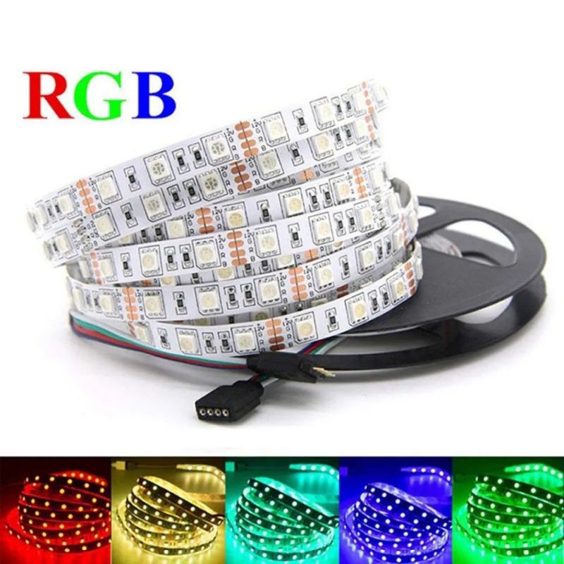 Jual LED STRIP RGB 5050 60 LED/ METER 12V IP20 | Shopee Indonesia