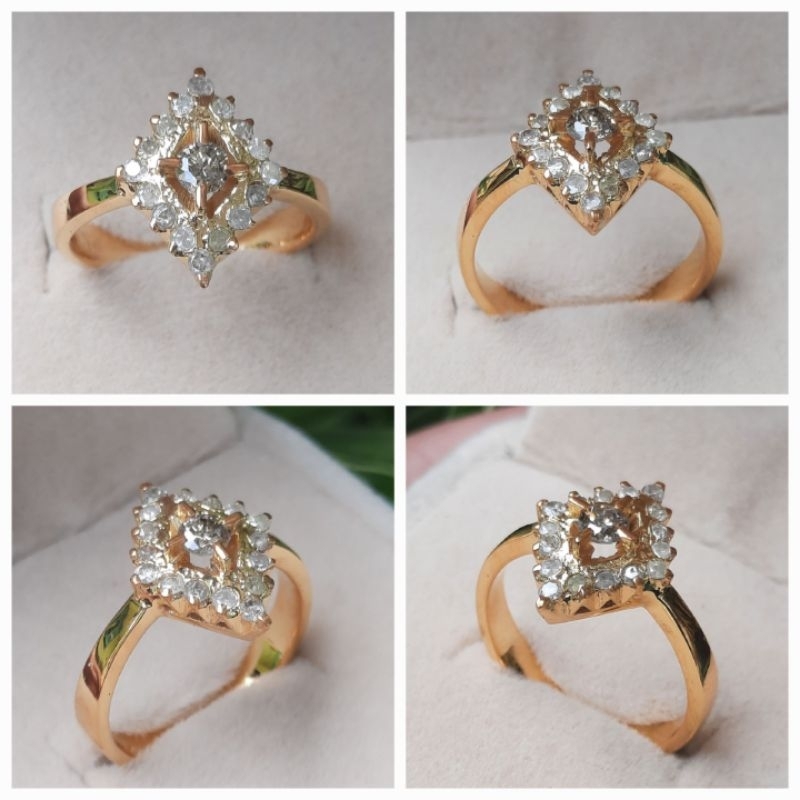 Jual Berlian Ring Perak Cwe Model Klasik cantik | Shopee Indonesia