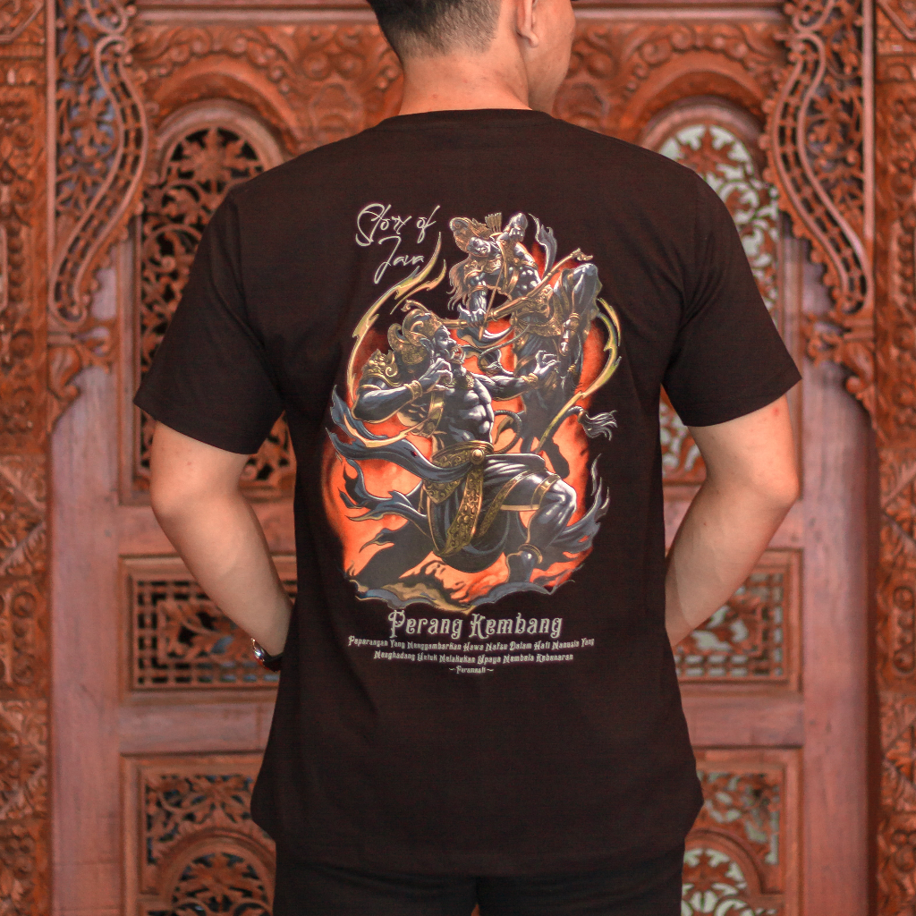 Jual Paramesti Tshirt Kaos Jawa Perang Kembang Budaya Wayang Arjuna Vs ...