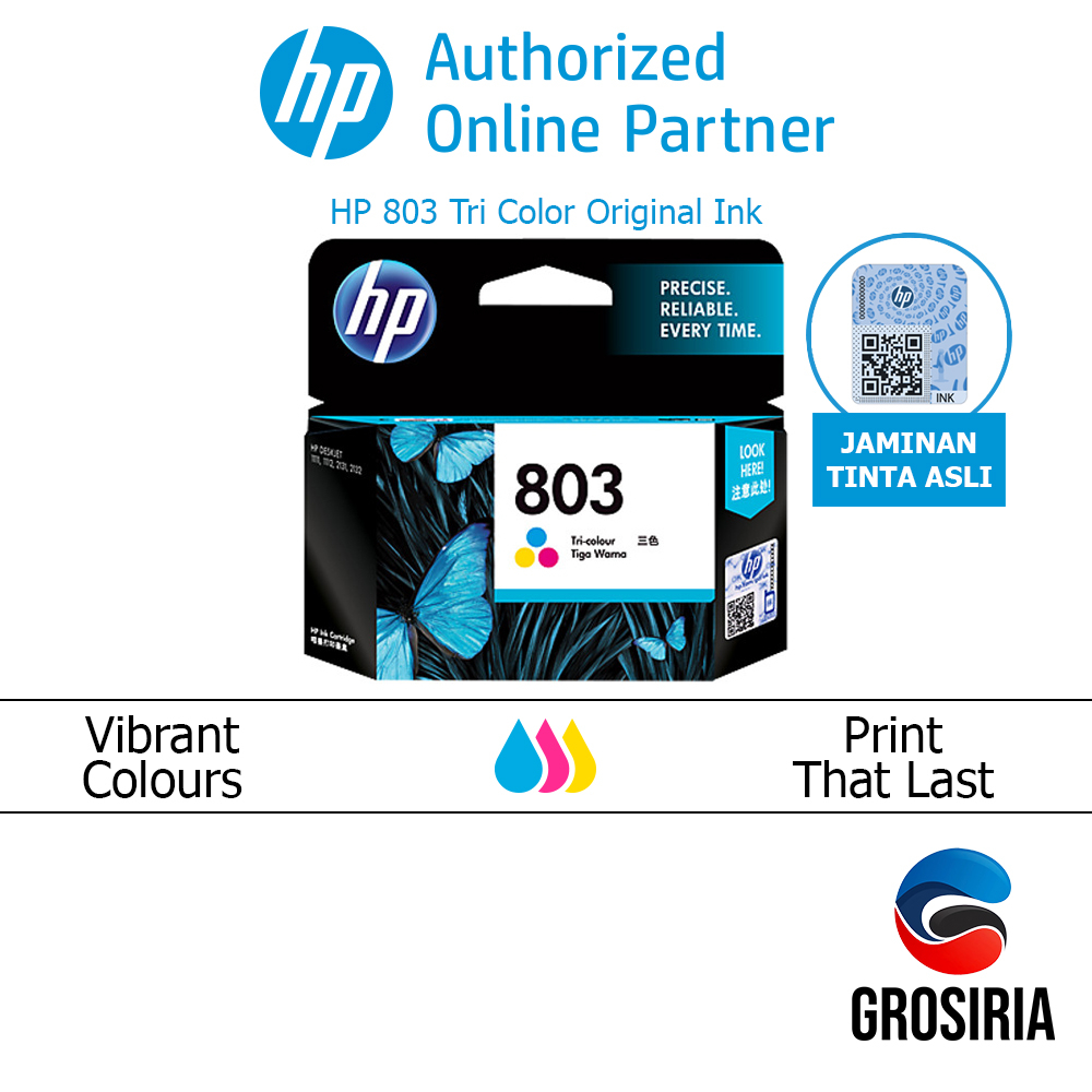Jual HP Tinta 803 Tri-Color Original Ink Cartridge Original | Shopee ...