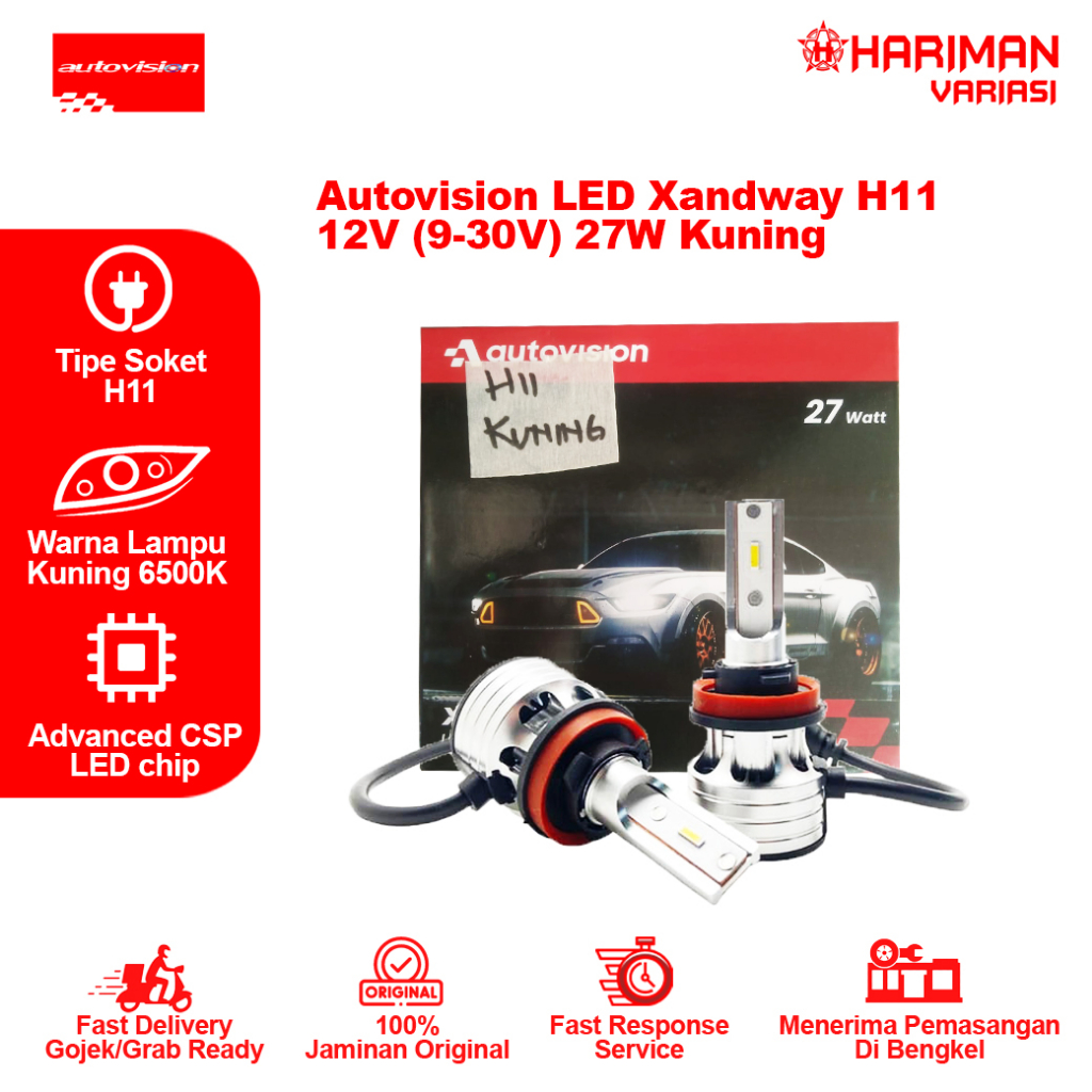 Jual LED Autovision XAND H11 12V 27W 2600K Kuning | Shopee Indonesia