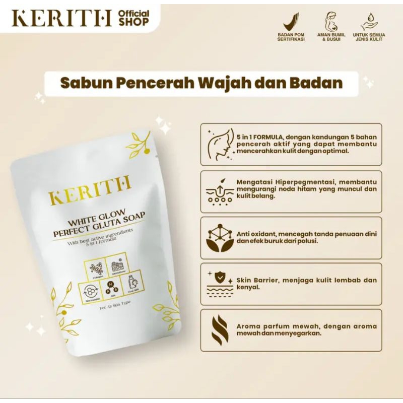 Jual white glow perfect with gluta soap by kerith | Shopee Indonesia