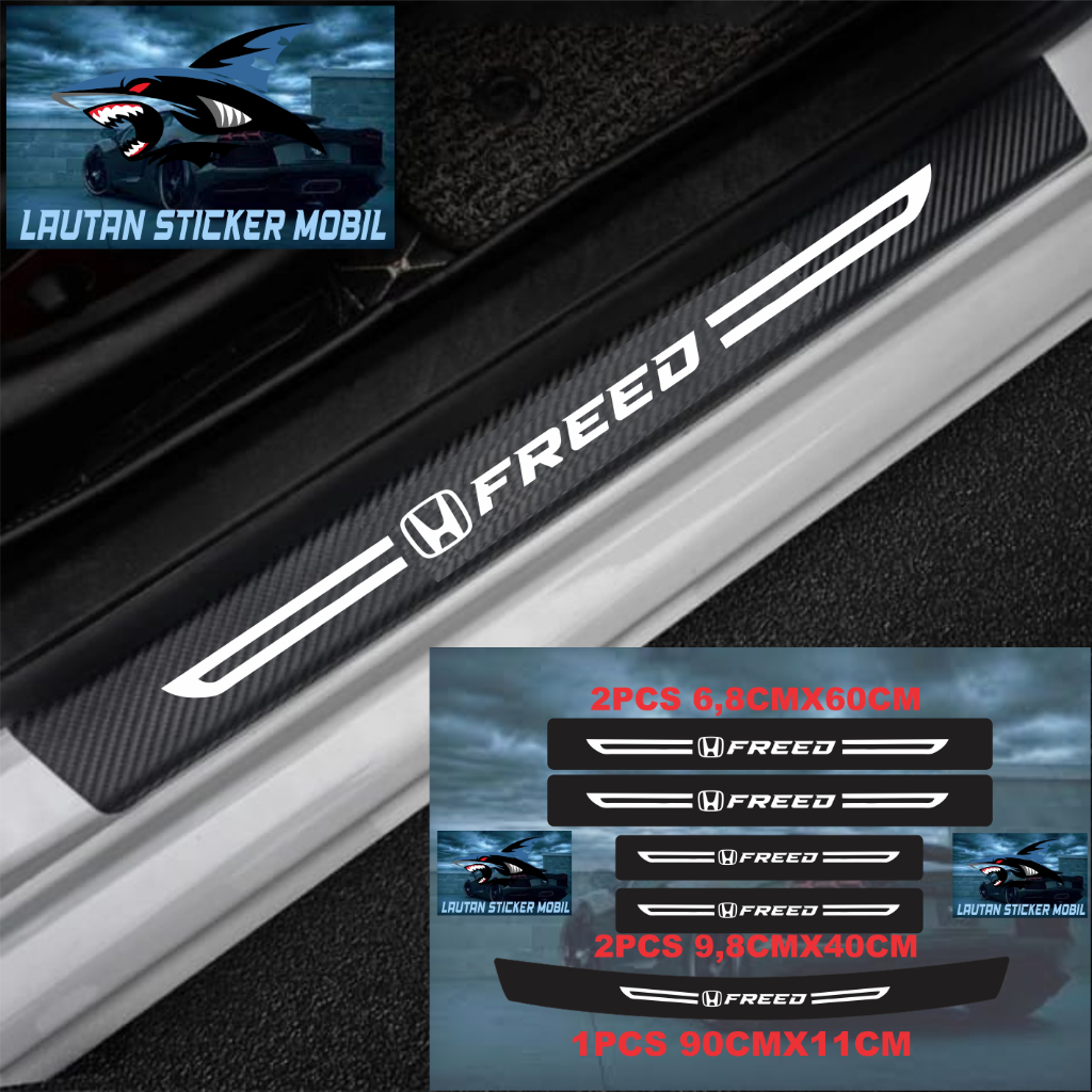 Jual 5 pcs cutting sticker sillplate bahan karbon 3d mobil freed ...