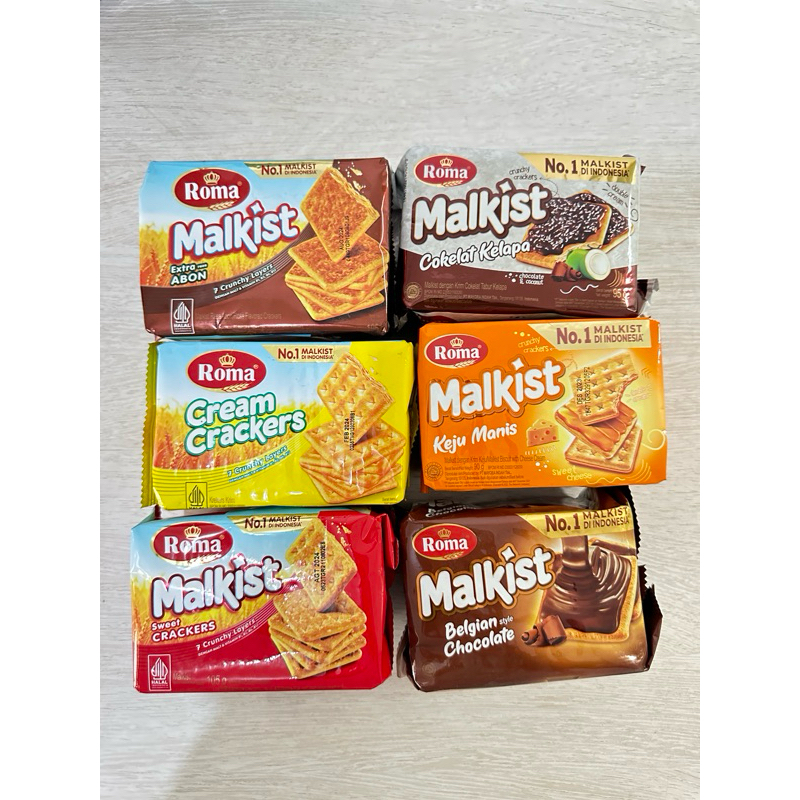 Jual ROMA MALKIST CRACKERS FAMILY PACK / ABON / COKLAT / KELAPA / CREAM ...