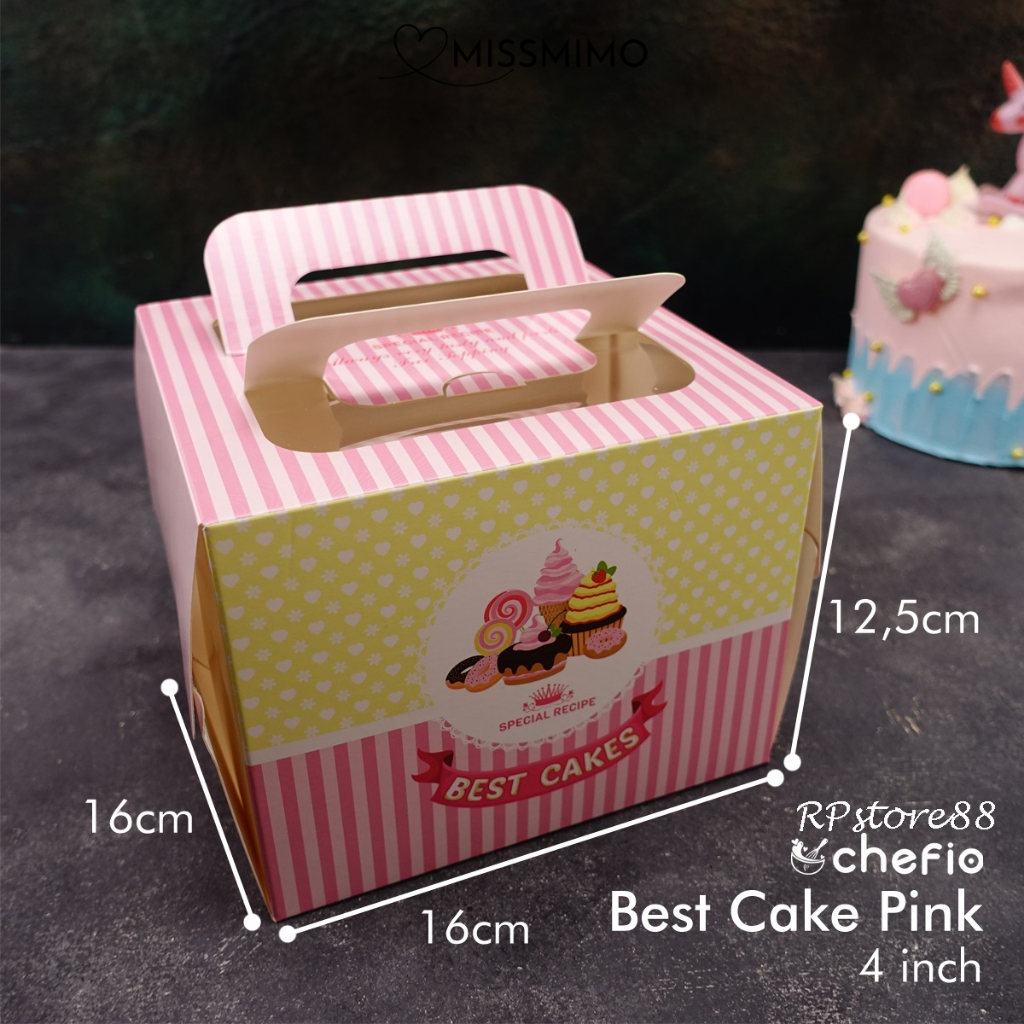 Jual Cake Box Mika Handle Kotak Kue Tart Ulang Tahun Dus Tinggi Box ...