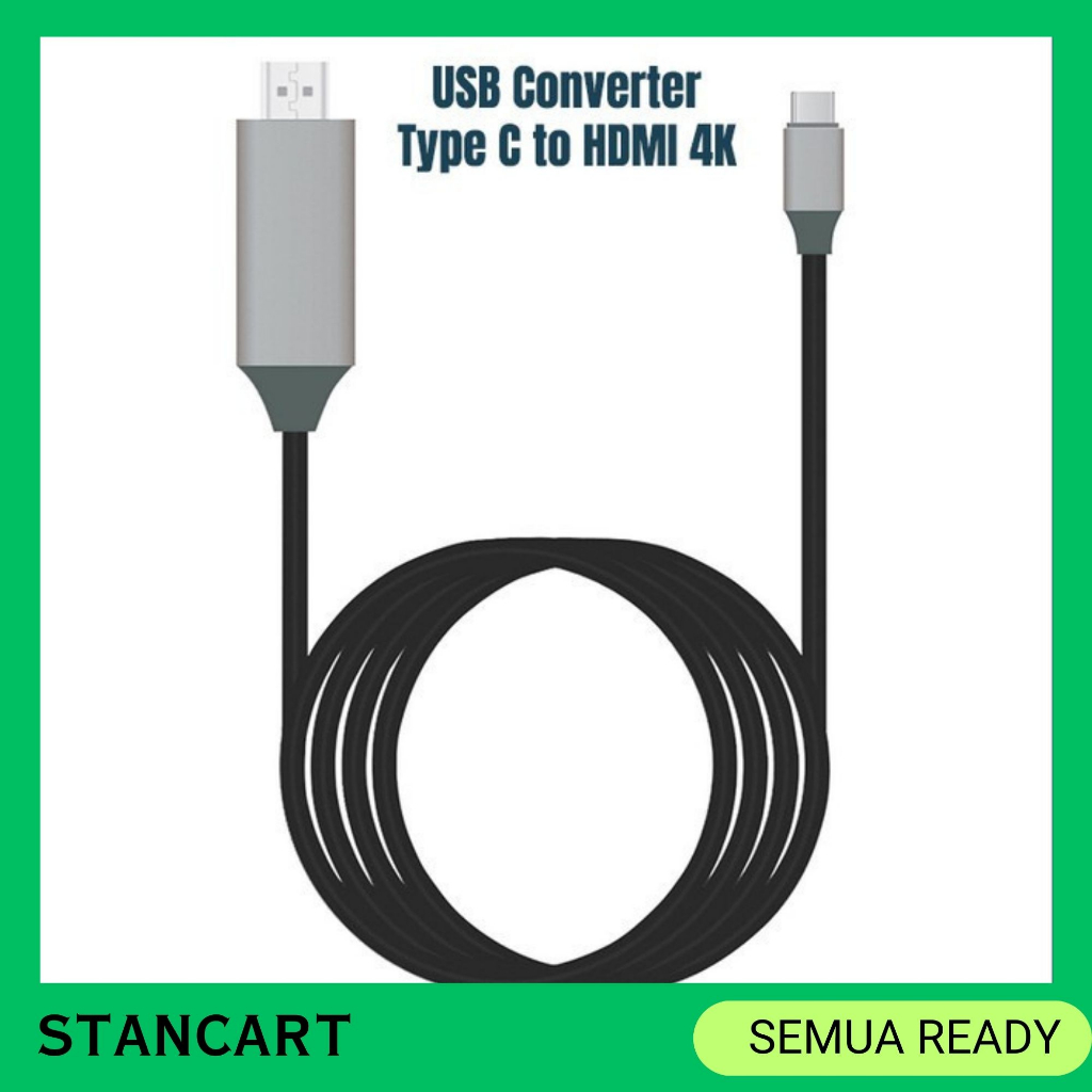 Jual STANCART USB Converter - Cable USB C to HDMI 4K HDMI HDTV Kabel ...