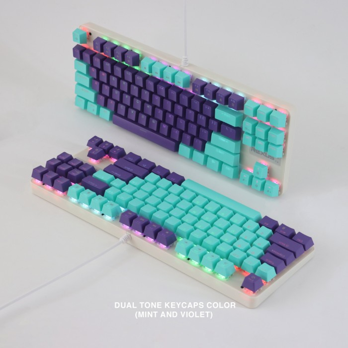 Jual Keyboard Mousepad gaming rexus mechanical wired usb 87 keys rgb ...