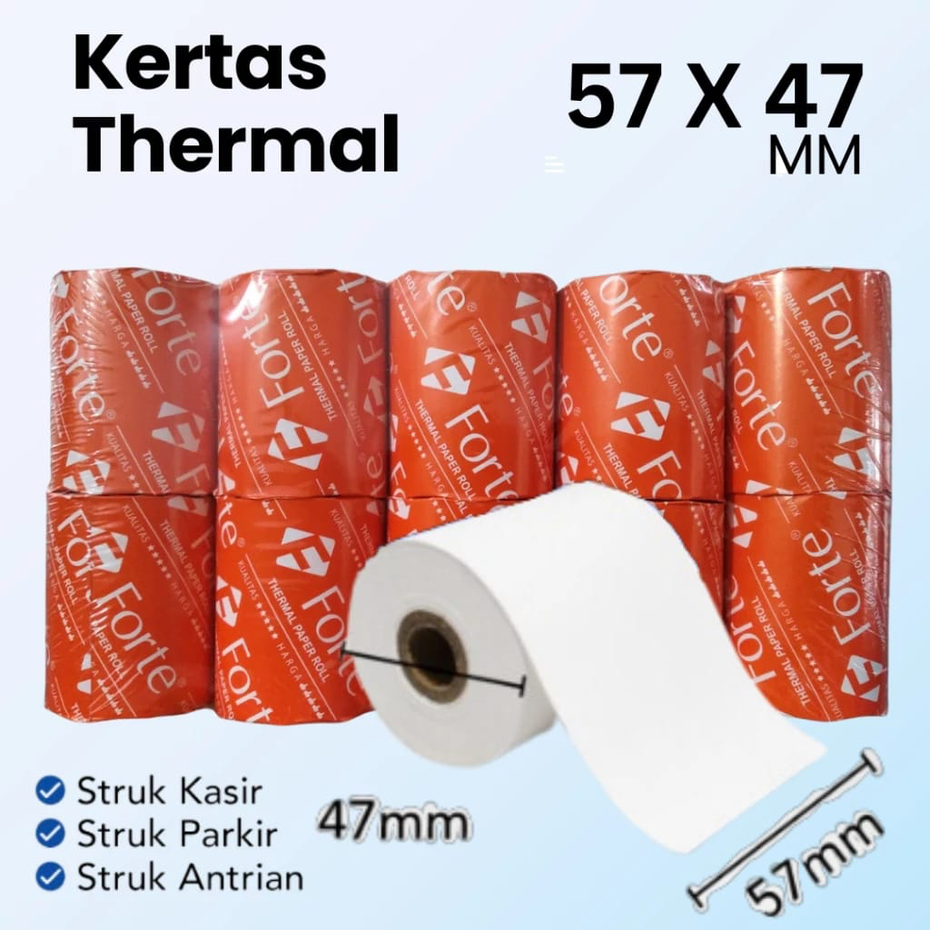Jual (Pack) Kertas Thermal 57*47 forte dan Otani || Kertas Roll Kasir ...