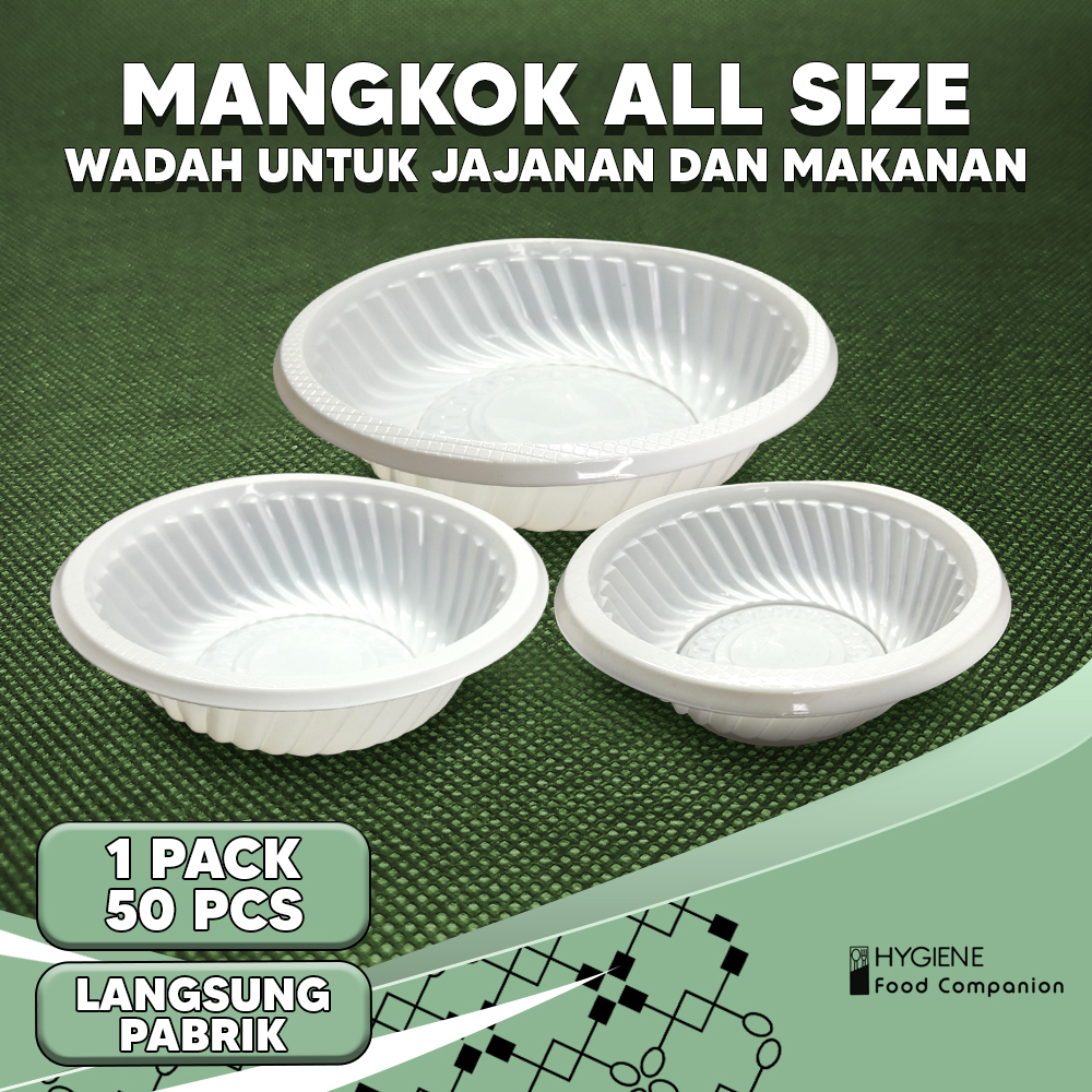 Jual Mangkok Plastik Mika Putih Susu ISI 50PCS Sekali Pakai / Mangkok ...