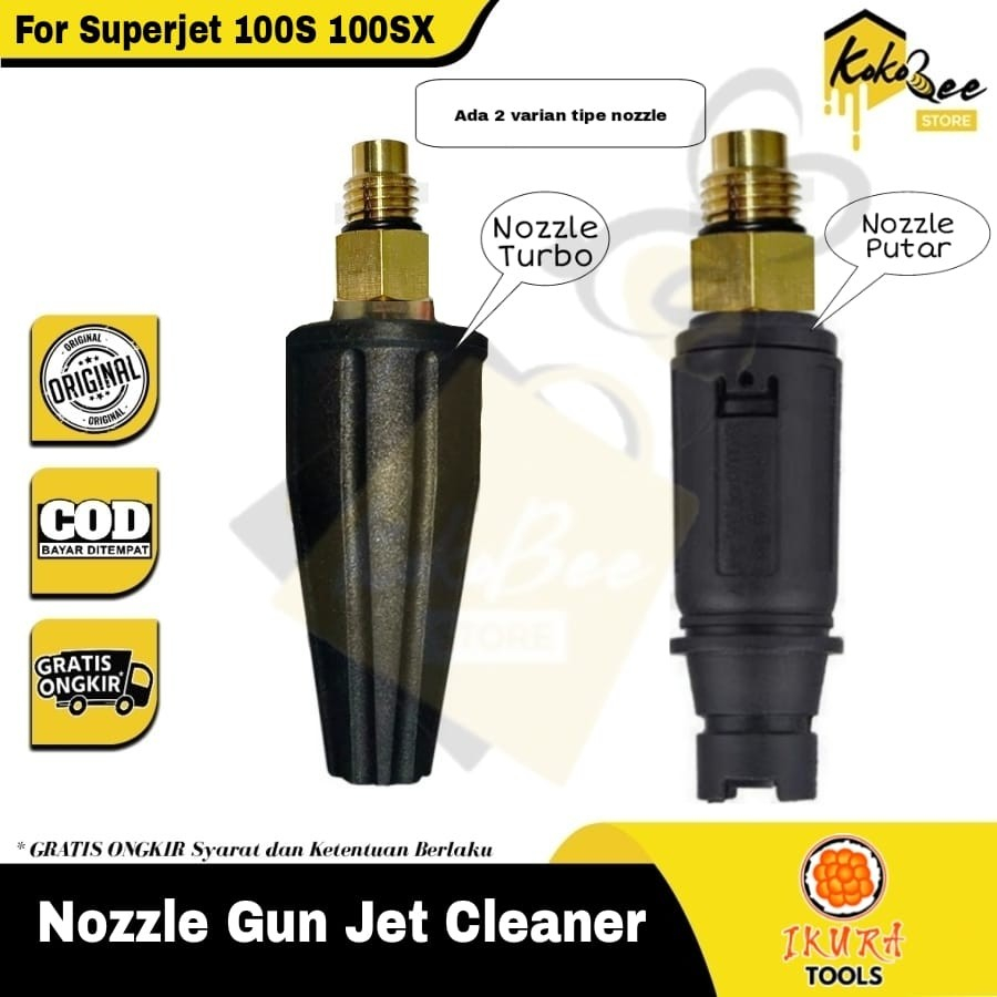 Jual Nozzle gun jet cleaner nozzle putar spray turbo 100S 100SX nozzle ...