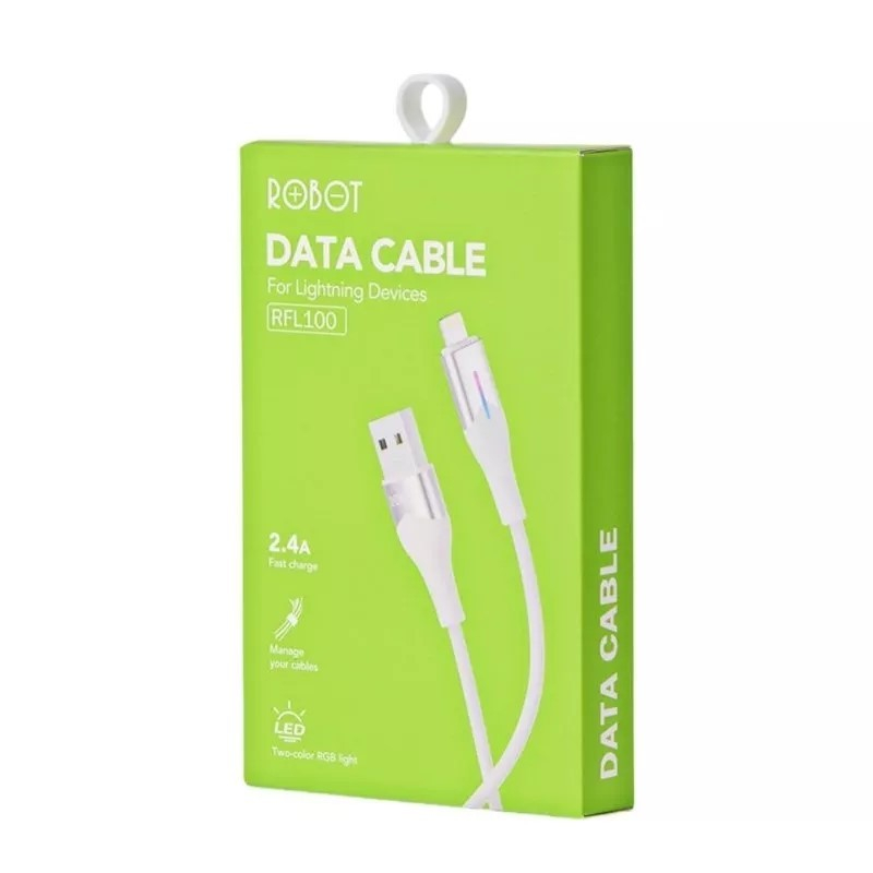 Jual Kabel Data Robot RFL100 iPhone - Lightning Fast Charging RGB LED ...