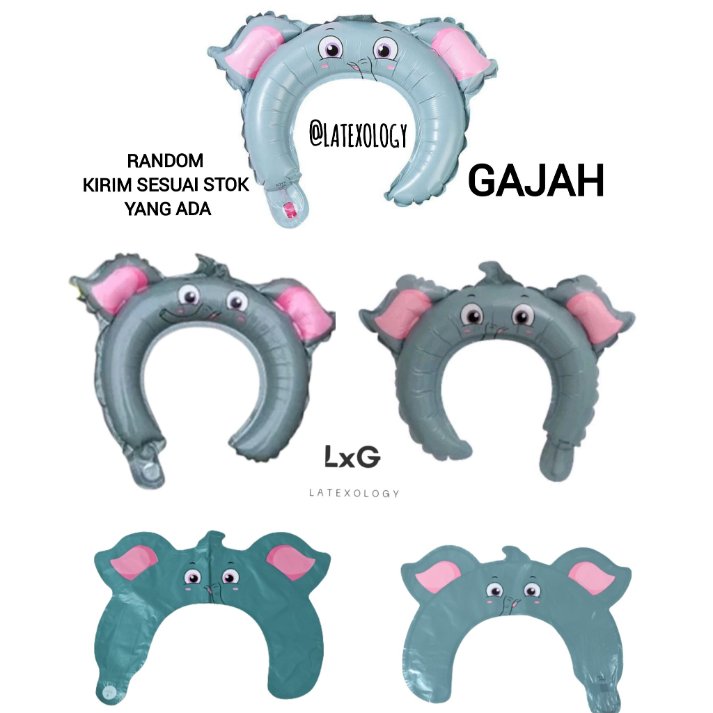 Jual Balon Foil Bando Karakter Hewan Koala Bunny Gajah Kodok Kelinci ...