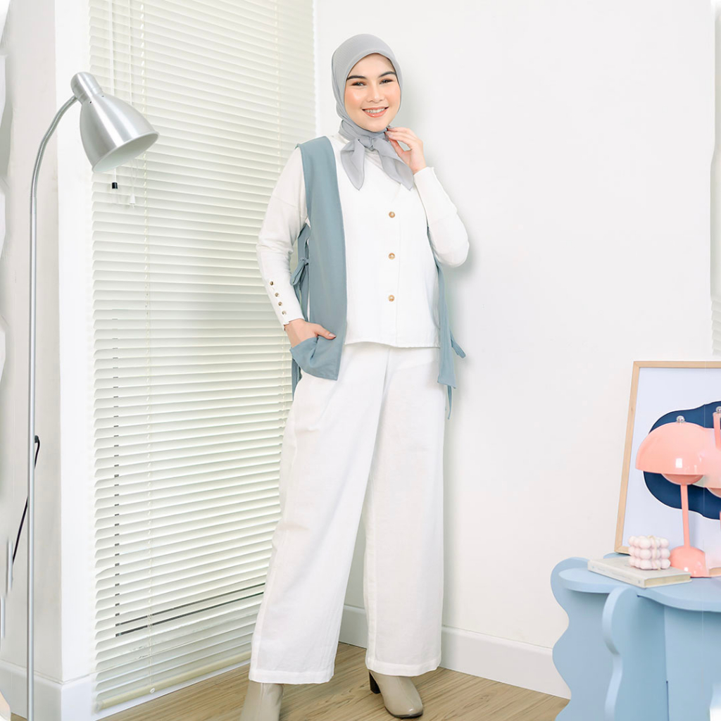 Jual Lozy Hijab - Nomi Set (Setelan Linen Atasan dan Bawahan) | Shopee Indonesia