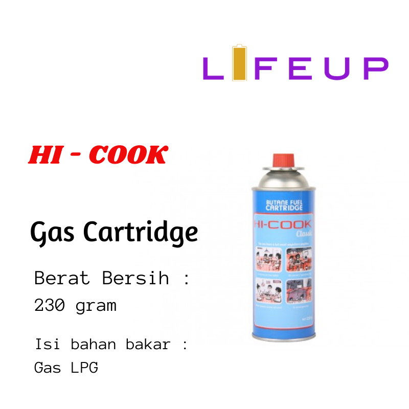Jual Tabung Gas Mini Hi-Cook Gas Kompor Portable Hicook Original 230 Gr ...