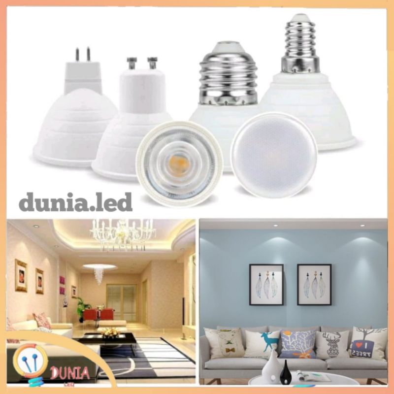 Jual LAMPU HALOGEN SPOTLIGHT LED 7WATT FITTING E27 7 WATT COB SOROT 7W LAMPU | Shopee Indonesia