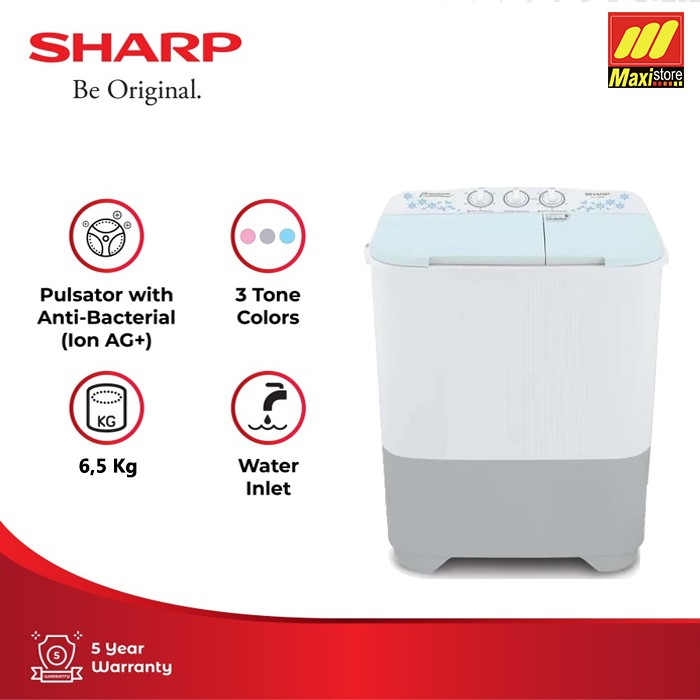 Jual SHARP ES-T70MW BL/PK/LC Mesin Cuci Twin Tub 2 Tabung [6,5 Kg ...