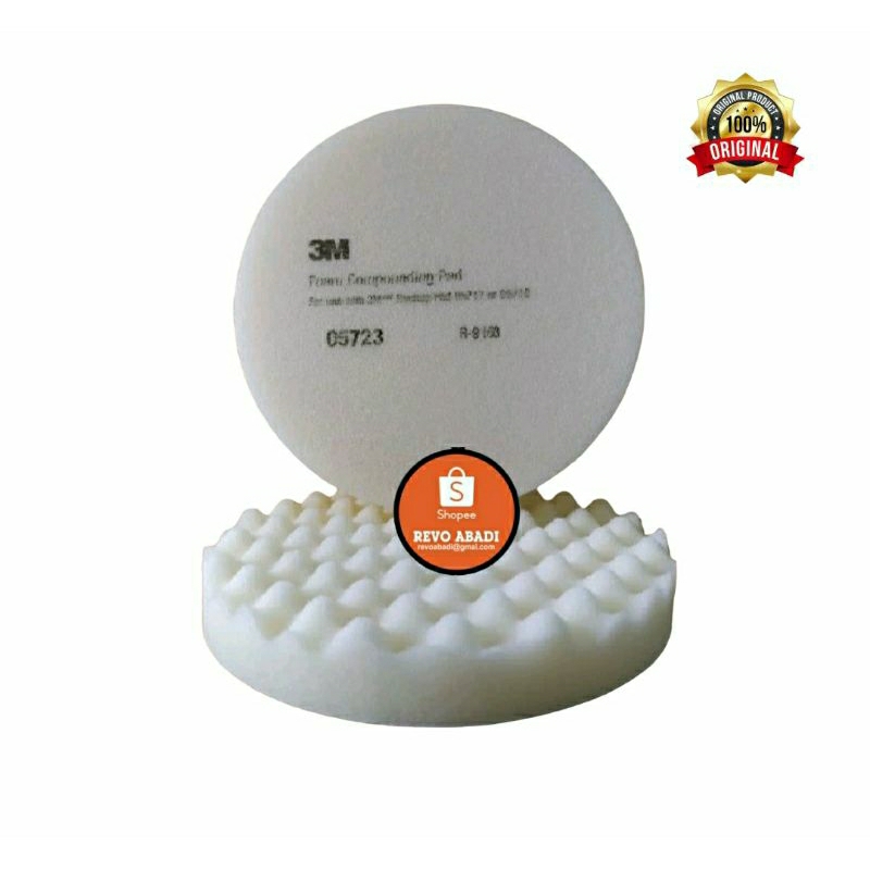 Jual 3M 5723 Foam Compounding Pad 8 inch/ Busa Poles 3M warna Putih ( 2 ...