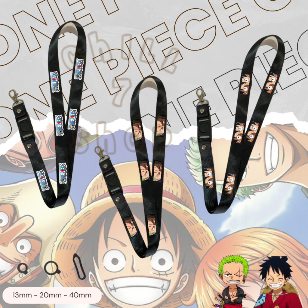 Jual Lanyard Custom Anime One Piece Luffy Zoro ID Card Lucu Tali ...