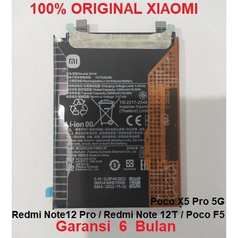 Jual Battery Batre Redmi Note12Pro Note 12T Poco F5 X5 Pro 5G BP4K ...