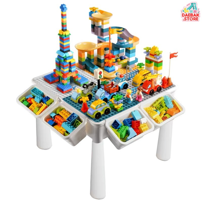 Jual Meja lego meja multifungsi 7 in 1 meja belajar meja + kursi ...