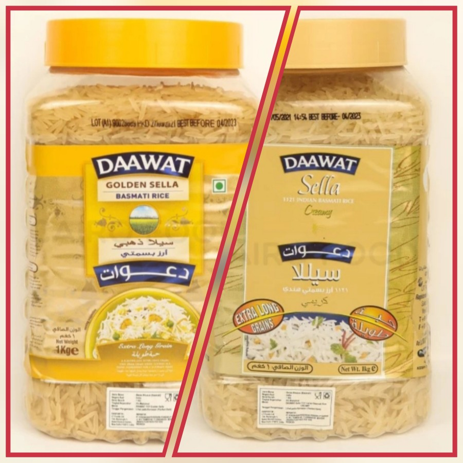 Jual Daawat beras basmati creamy/Golden sella kemasan toples 1 kg ...