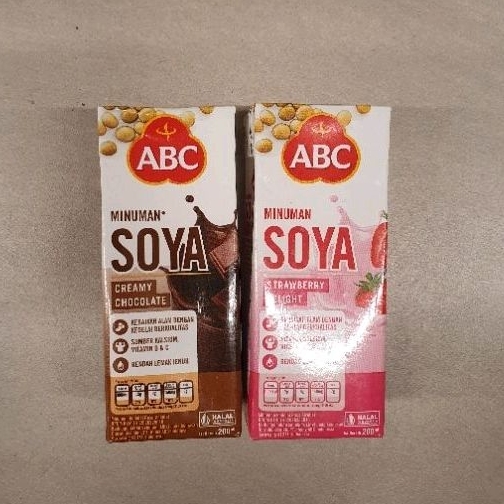 Jual ABC minuman soya susu per 1 pcs rasa COKLAT / STRAWBERRY 200ml ...