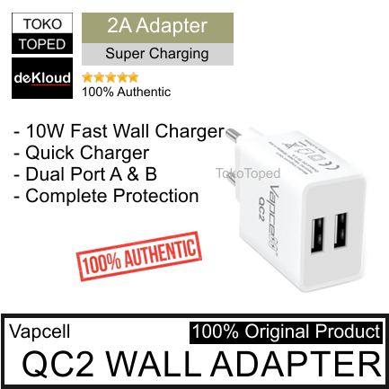 Jual Original VAPCELL QC2 ADAPTER 10W | kepala charger adaptor fast ...