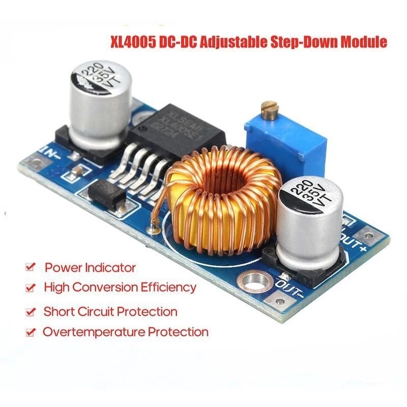 Jual XL4005 DC STEP DOWN ADJUSTABLE POWER SUPPLY MODULE LITHIUM CHARGER 5A DC-DC | Shopee Indonesia