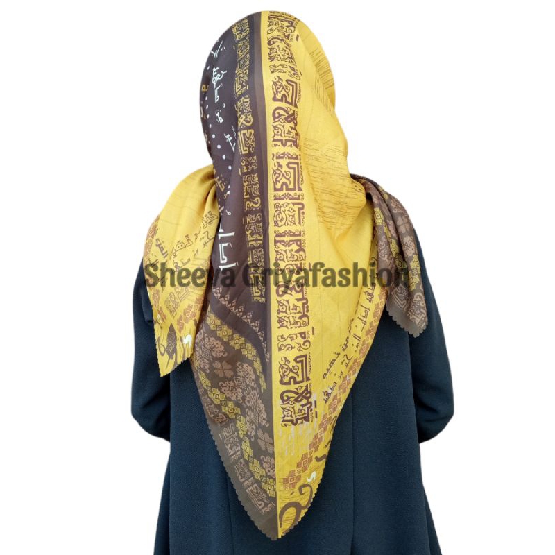 Jual Jilbab Santri Segiempat Motif Tulisan Arab Mutiara Hikmah Warna ...