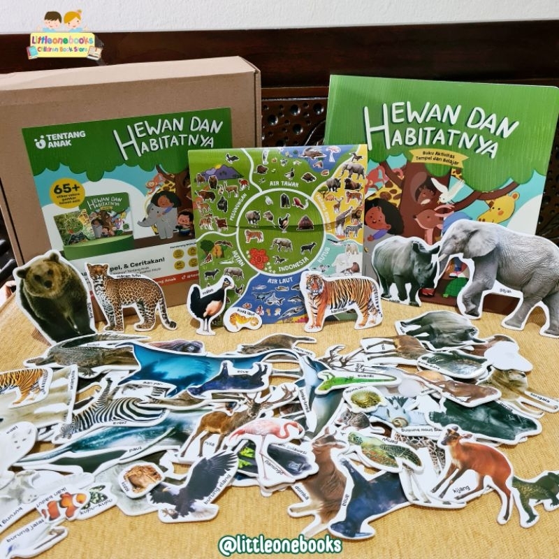 Jual Hewan dan Habitatnya / animal velcro book / box set / puzzle hewan ...
