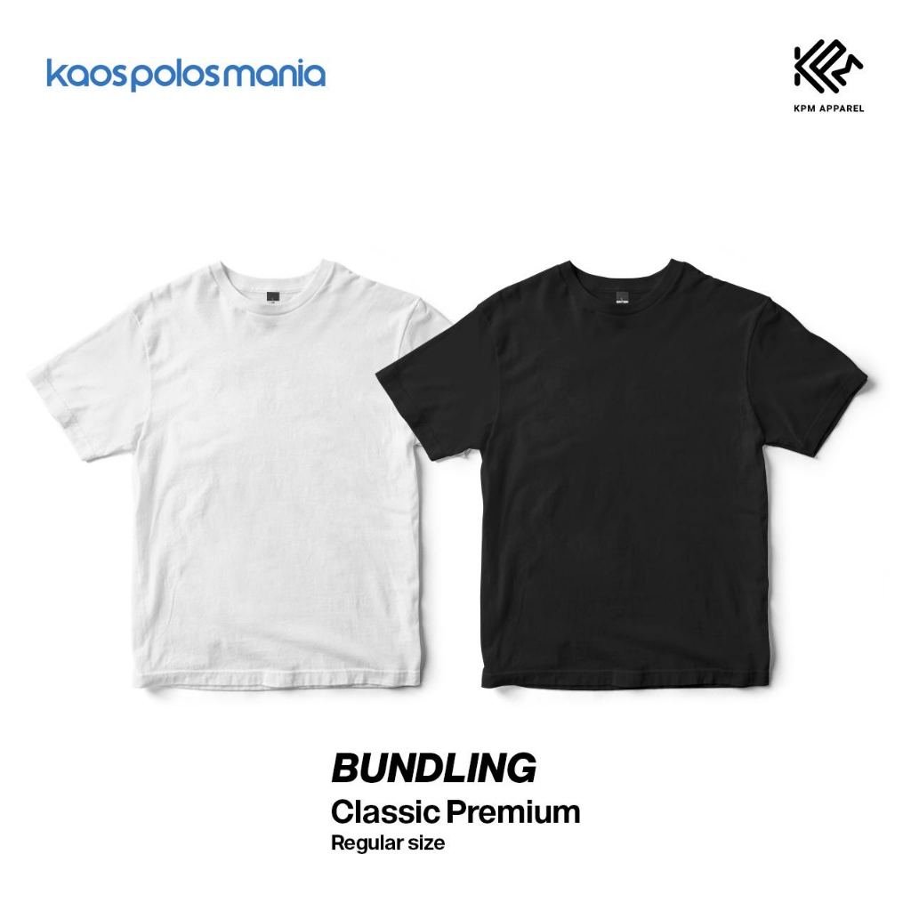 Jual [PAKET HEMAT] KPM Apparel 2 Pcs Kaos Classic Premium Reguler dan Big Size Cotton Combed 20s ...