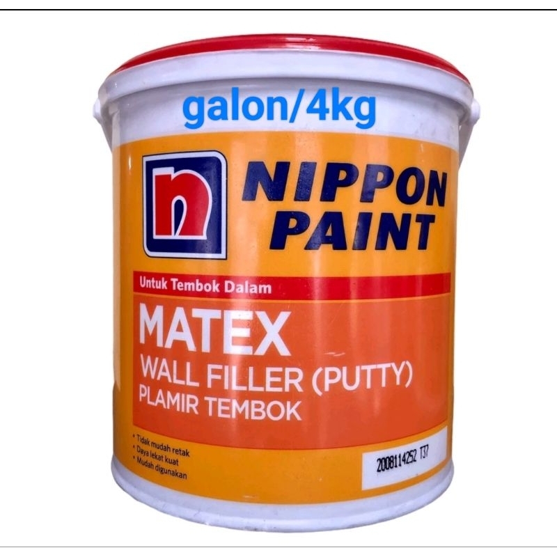 Jual Nippon paint matex wall filler Putty 4kg,plamir tembok galon 4kg matex ,dempul tembok matex ...