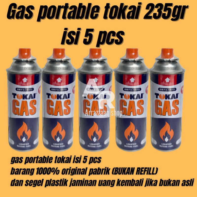 Jual gas portable tokai paket 5 pcs 1000% original pabrik (bukan refill ...