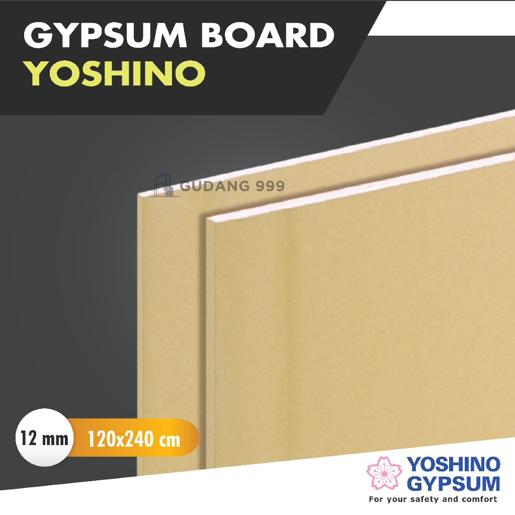 Jual Gypsum Yoshino 12mm 120x240cm - Papan Gipsum Plafon | Shopee Indonesia