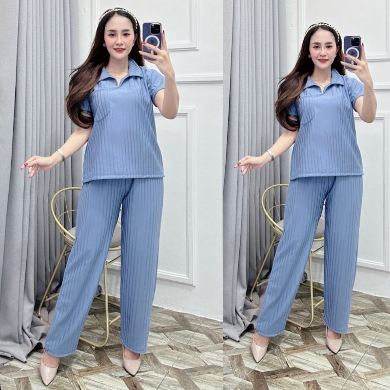 Jual one set knit terbaru // setelan wanita kekinian / One set wanita ...