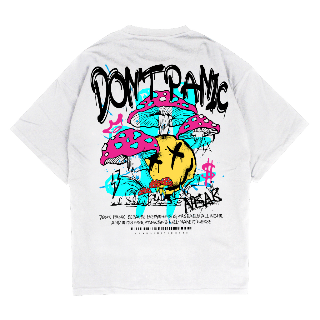 Jual Ngab Kaos Baju Distro Oversize Don't Panic OVZ006 Unisex Putih ... Jual Ngab Kaos Baju Distro Oversize Don't Panic OVZ006 Unisex Putih ...
