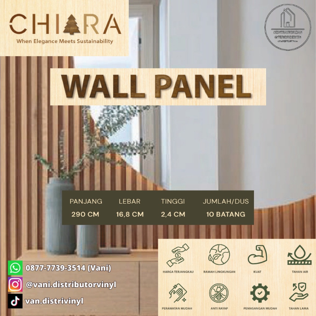 Jual Wood Panel WPC / Wall Panel WPC / Panel Dinding Kayu / MERK CHIARA ...