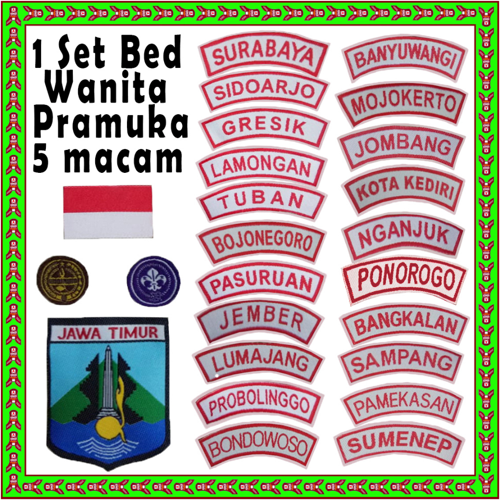 Jual Bed Pramuka Wanita ( Paket Lengkap 5 macam ) Bahan Rajut Woven ...