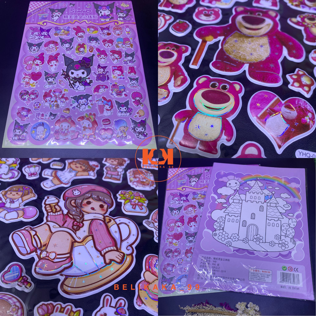 Jual STICKER TIMBUL 3D BESAR MOTIF SANRIO LOTSO DAN MOMO / STICKER 3D ...