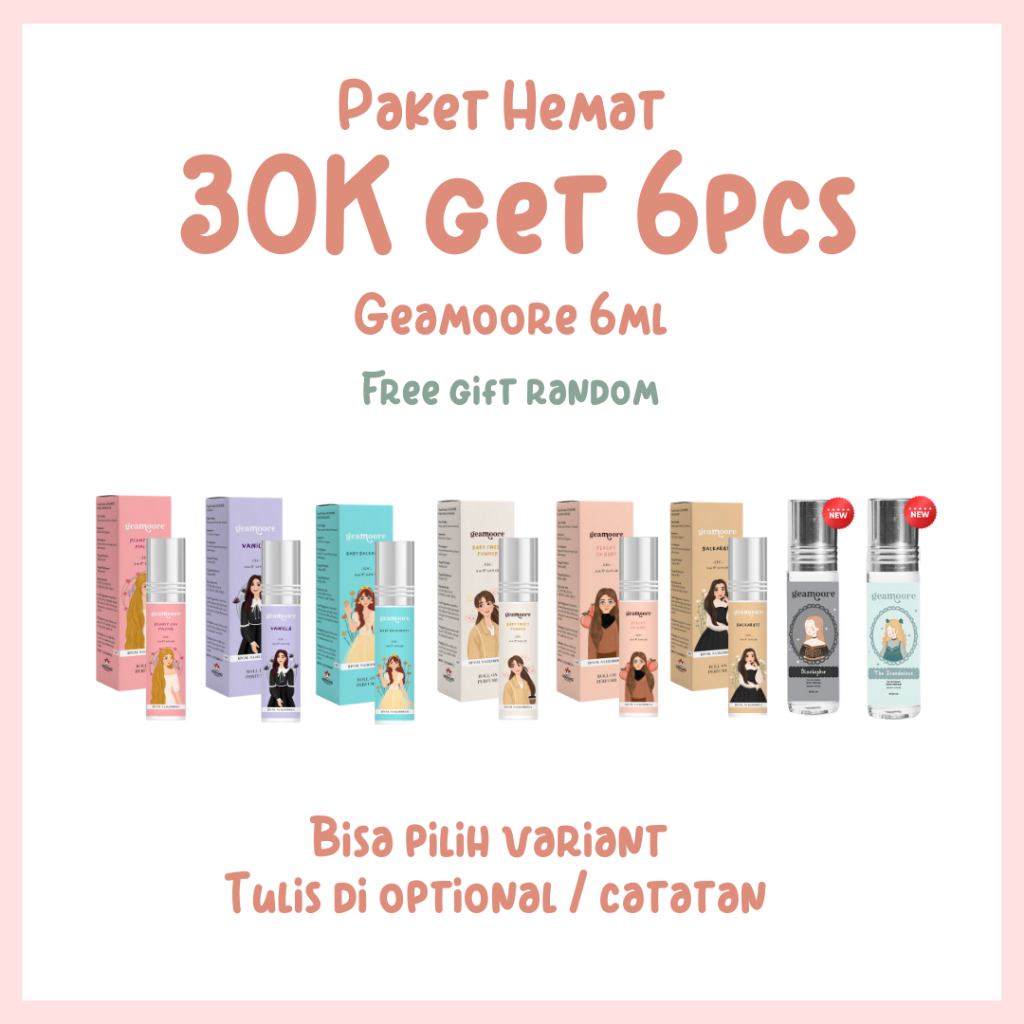 Jual PAKET HEMAT 6 PCS GEAMOORE PARFUM 6ML | Shopee Indonesia